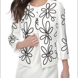 Kasper | Dresses | Womens Floral Embroidered Jewel Neck Jacket 8w ...